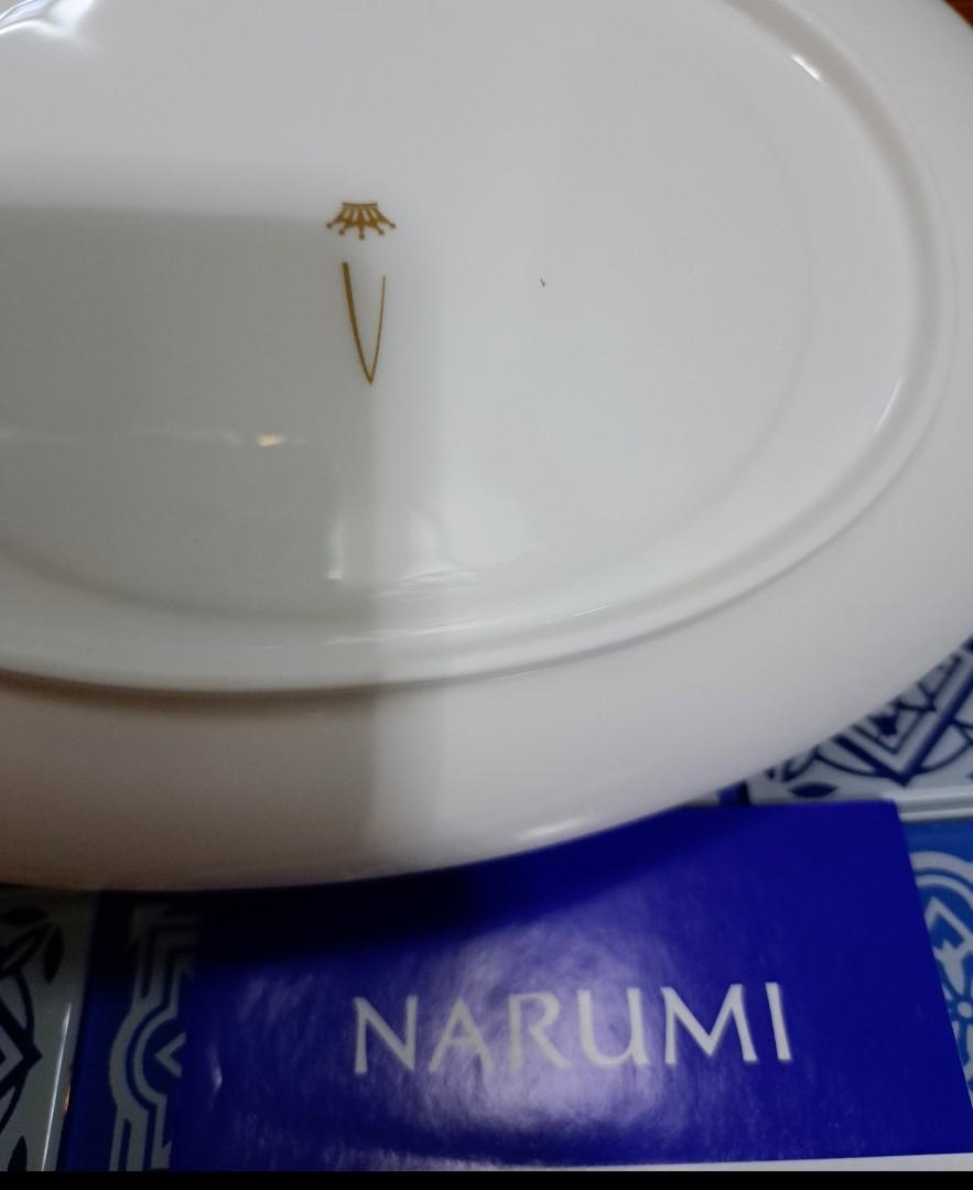 NARUMI Bone China Plate Gold Rims, Furniture & Home Living, Kitchenware ...