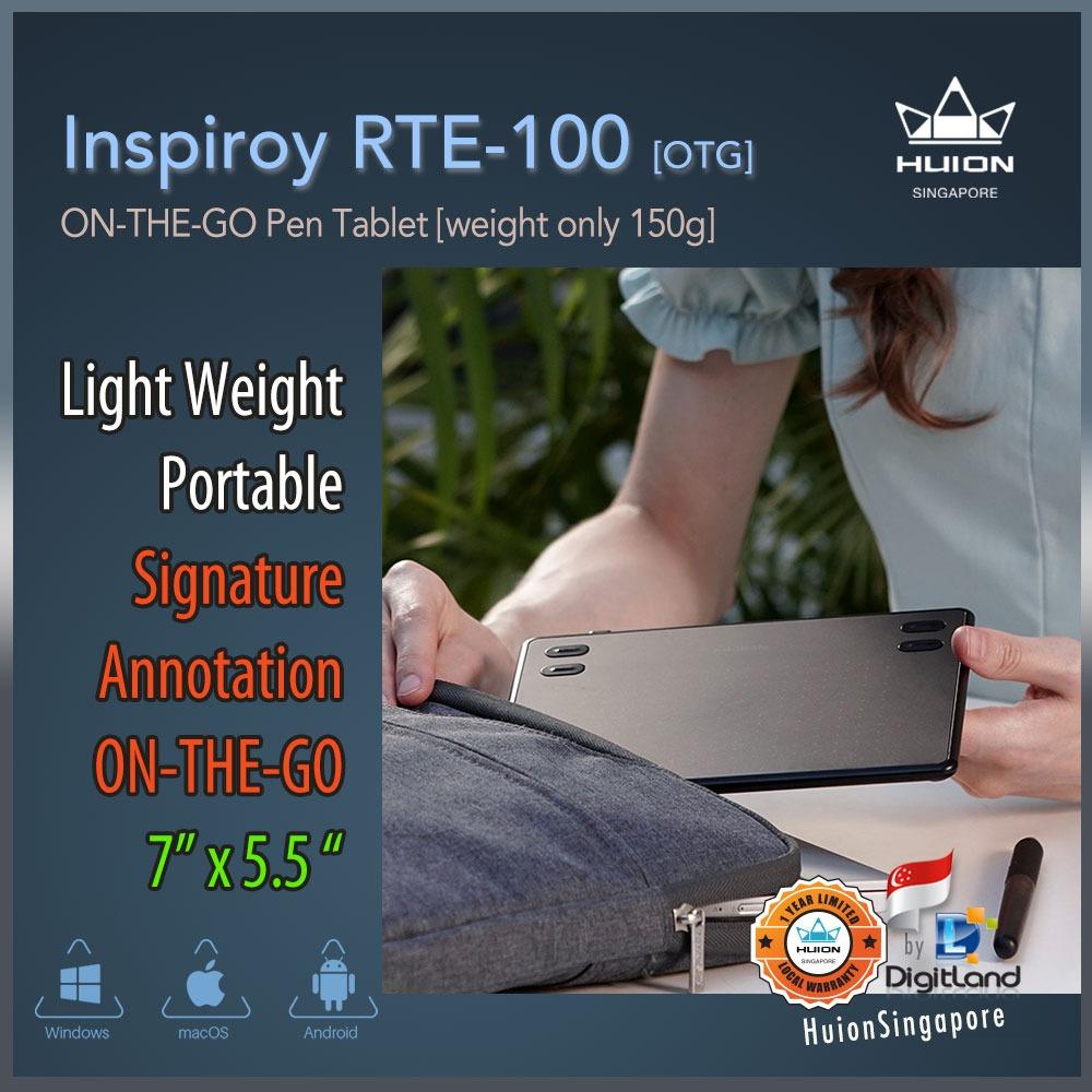 NEW HUION Inspiroy RTE-100 Digital Graphic Drawing Tablets with Battery ...