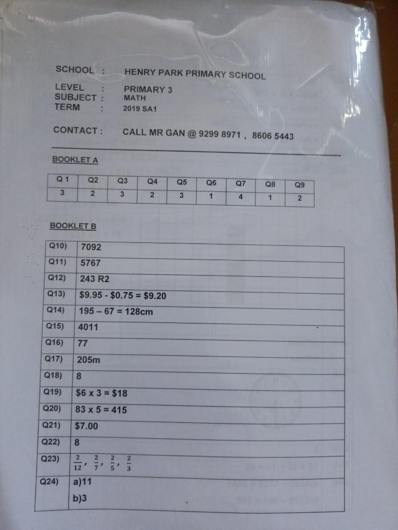 P3 Math / English Test Paper, Hobbies & Toys, Books & Magazines ...