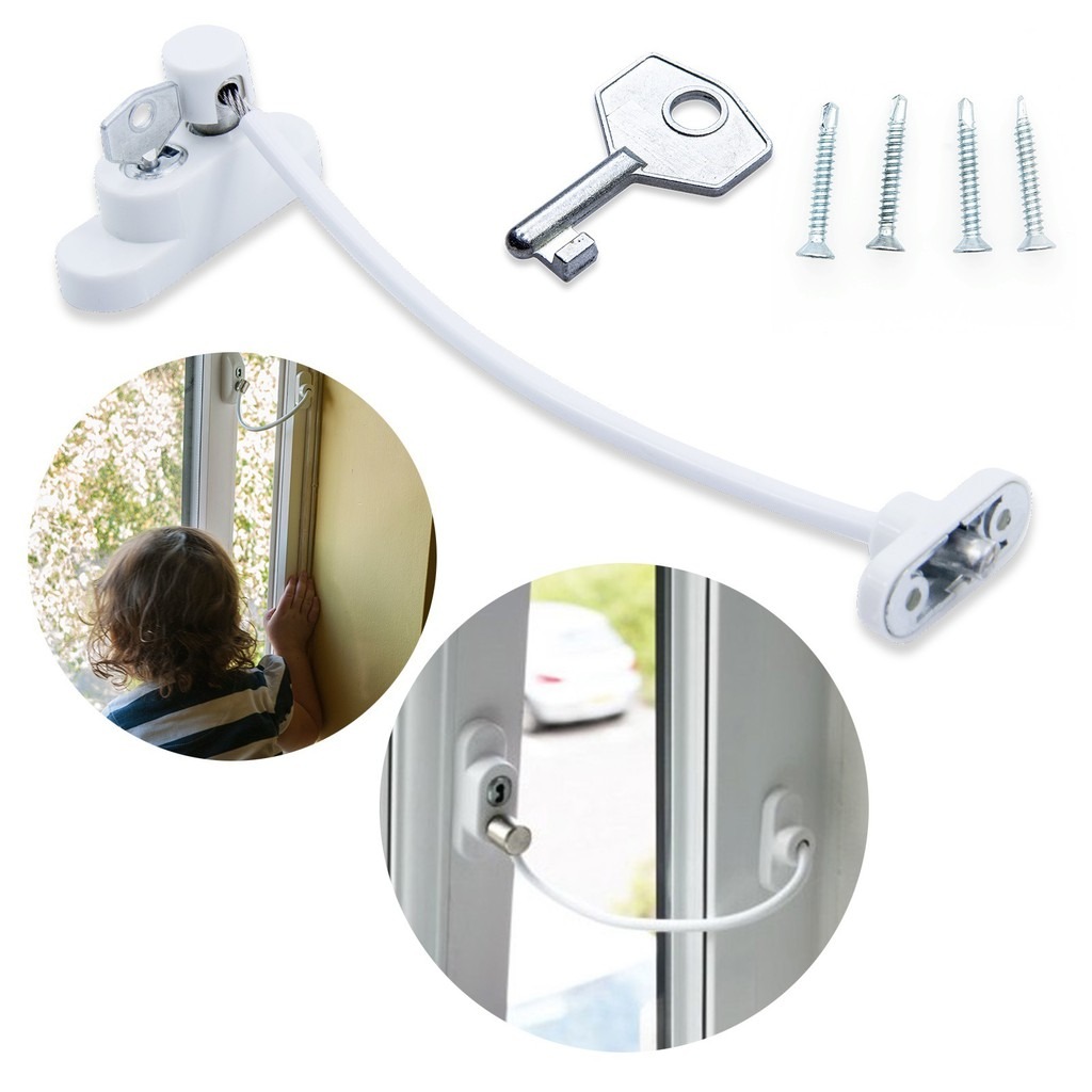 Penkid Window Panel Restrictor Door Baby Child Safety Lock Catch Wire ...