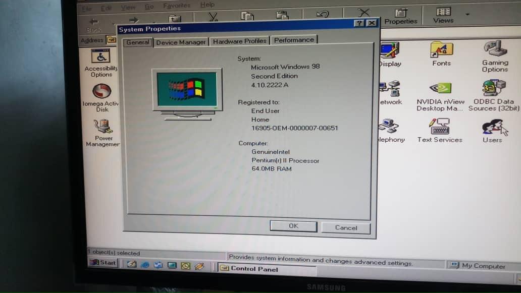 Pentium II Desktop, Win98, with Gotek Drive, Creative AWE32 Soundcard ...