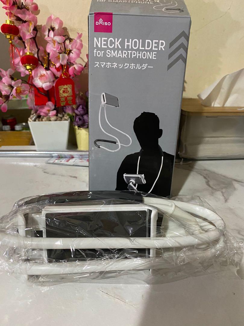 Penyanggah leher untuk hp warna putih / Neck Holder Daiso japan ...