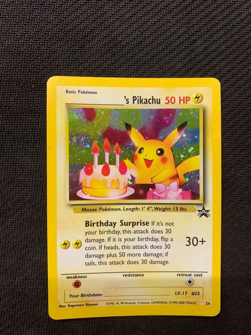 Pokemon Black Star Birthday Pikachu Card, Hobbies & Toys, Memorabilia ...