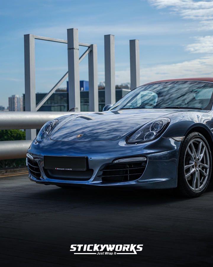 Porsche Boxster full wrap Byron Bay blue, Car Accessories, Accessories ...