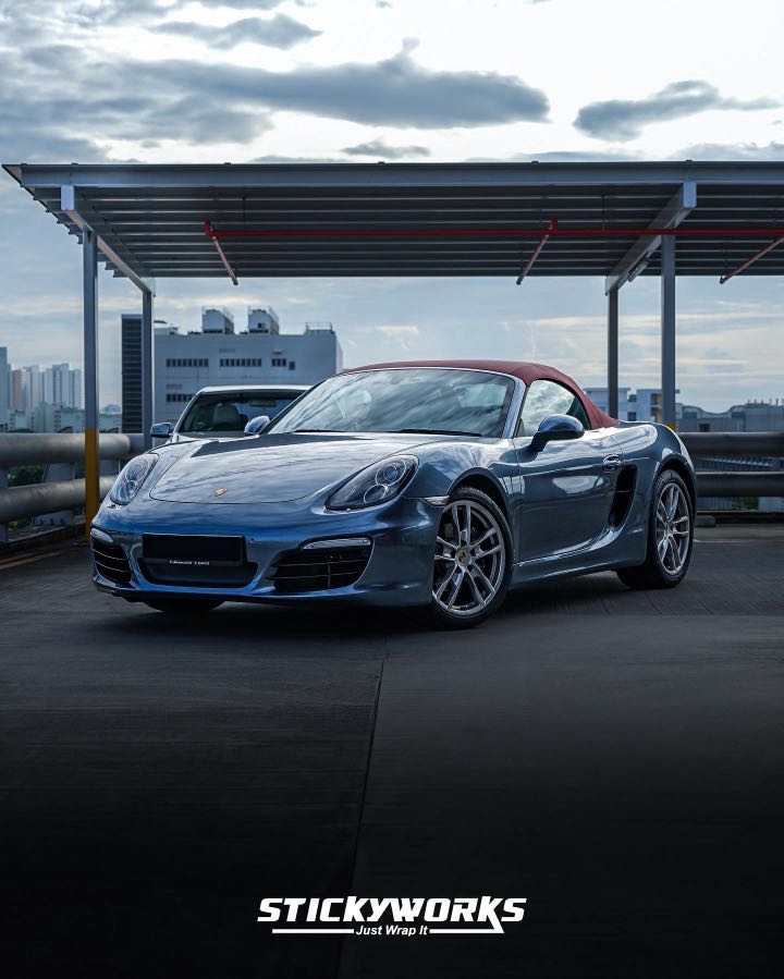 Porsche Boxster full wrap Byron Bay blue, Car Accessories, Accessories ...