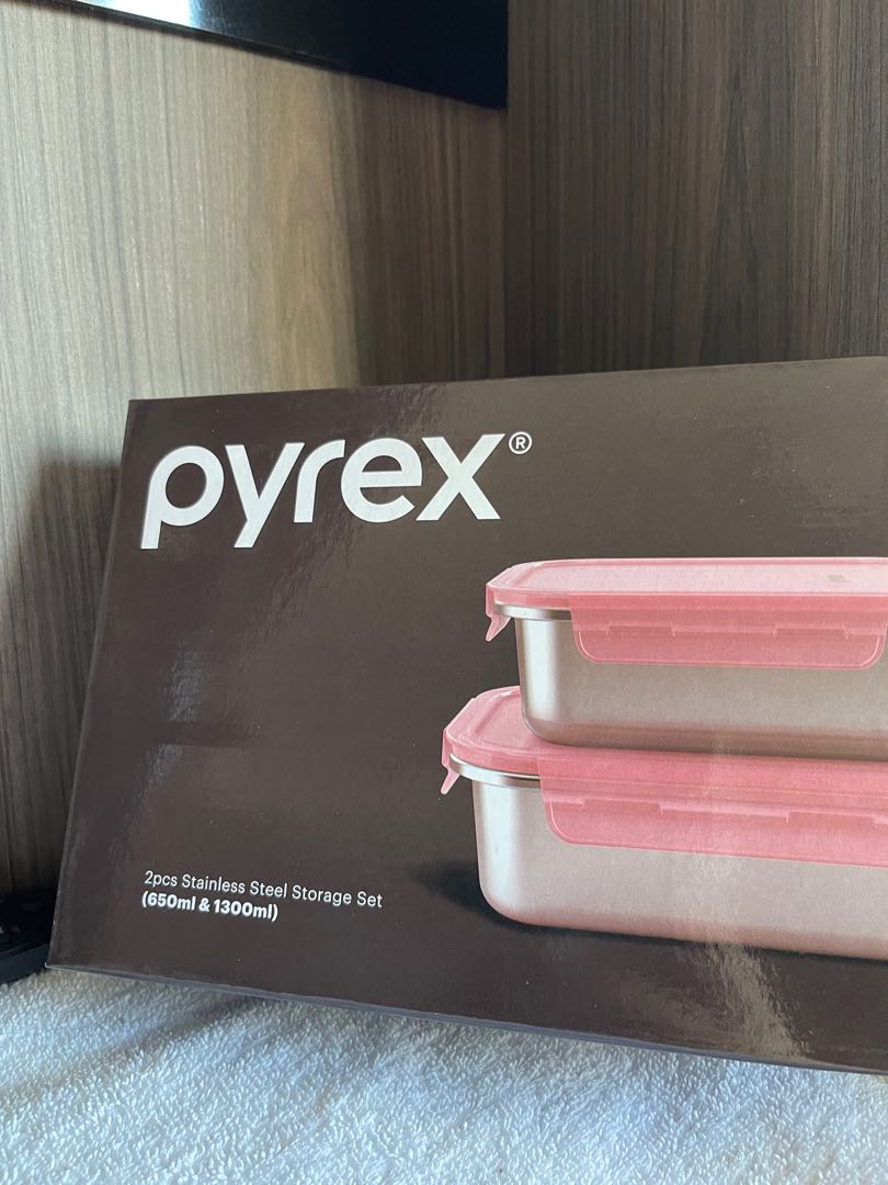 Pyrex pink stainless steel storage, Furniture & Home Living ...