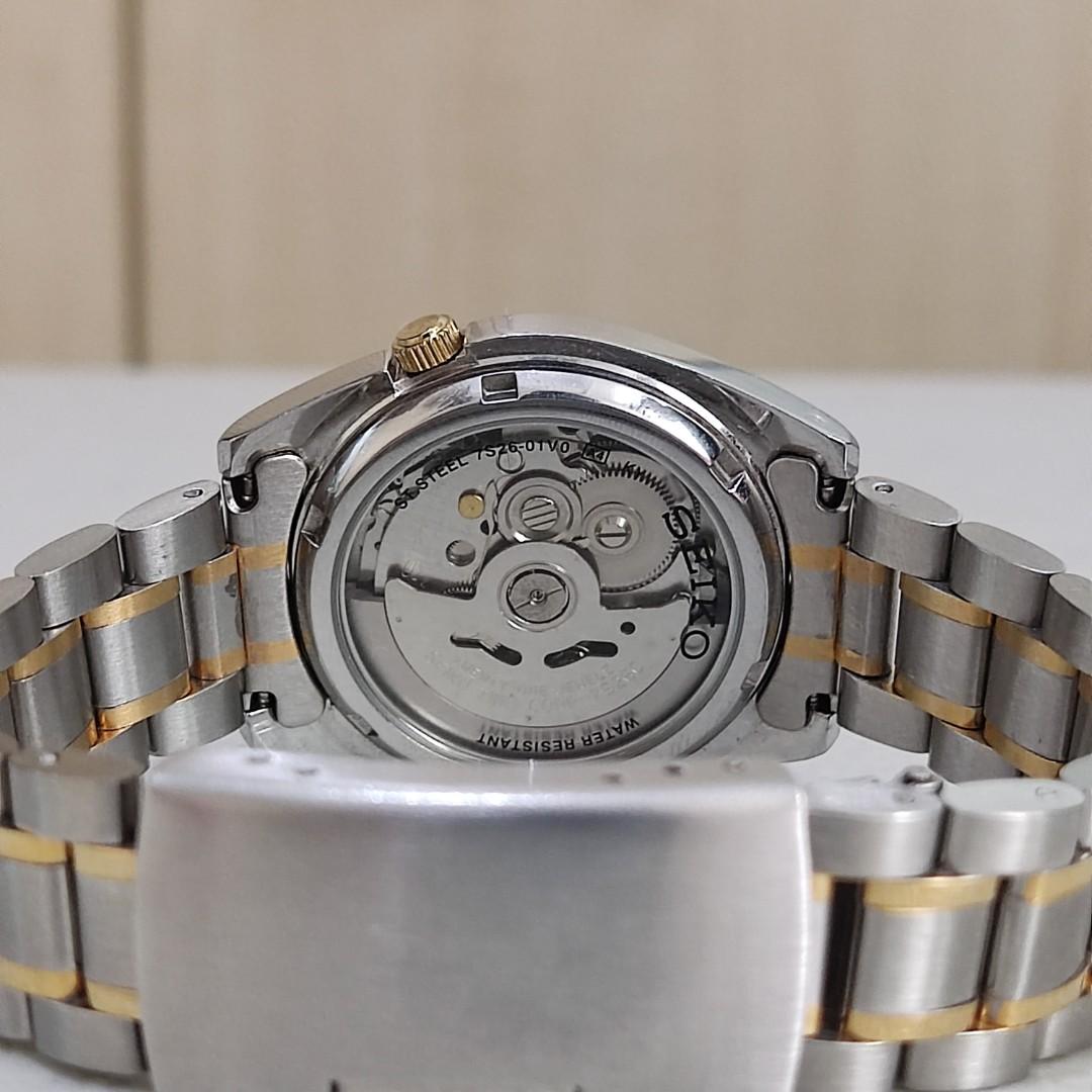 Seiko 5 SNKL47 Automatic White Dial Two-Tone Stainless Steel Men's ...