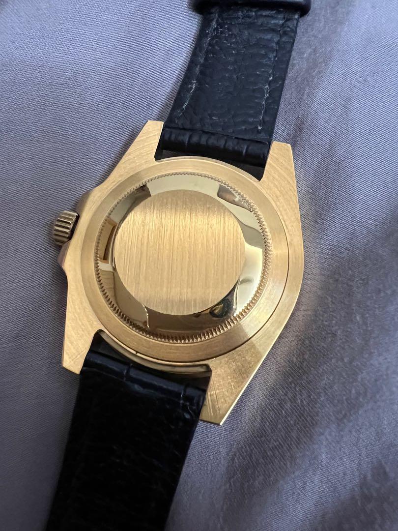 Seiko Mod Gold and Black Diver, Luxury, Watches on Carousell