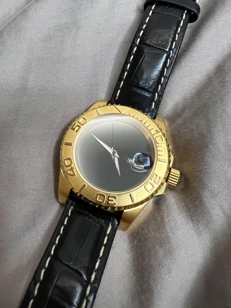 Seiko Mod Gold and Black Diver, Luxury, Watches on Carousell