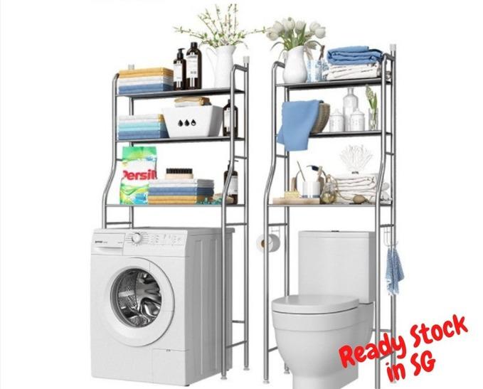 Stainless Steel 3 Tier Toilet Rack Washing Machine Rack Bathroom Rack ...