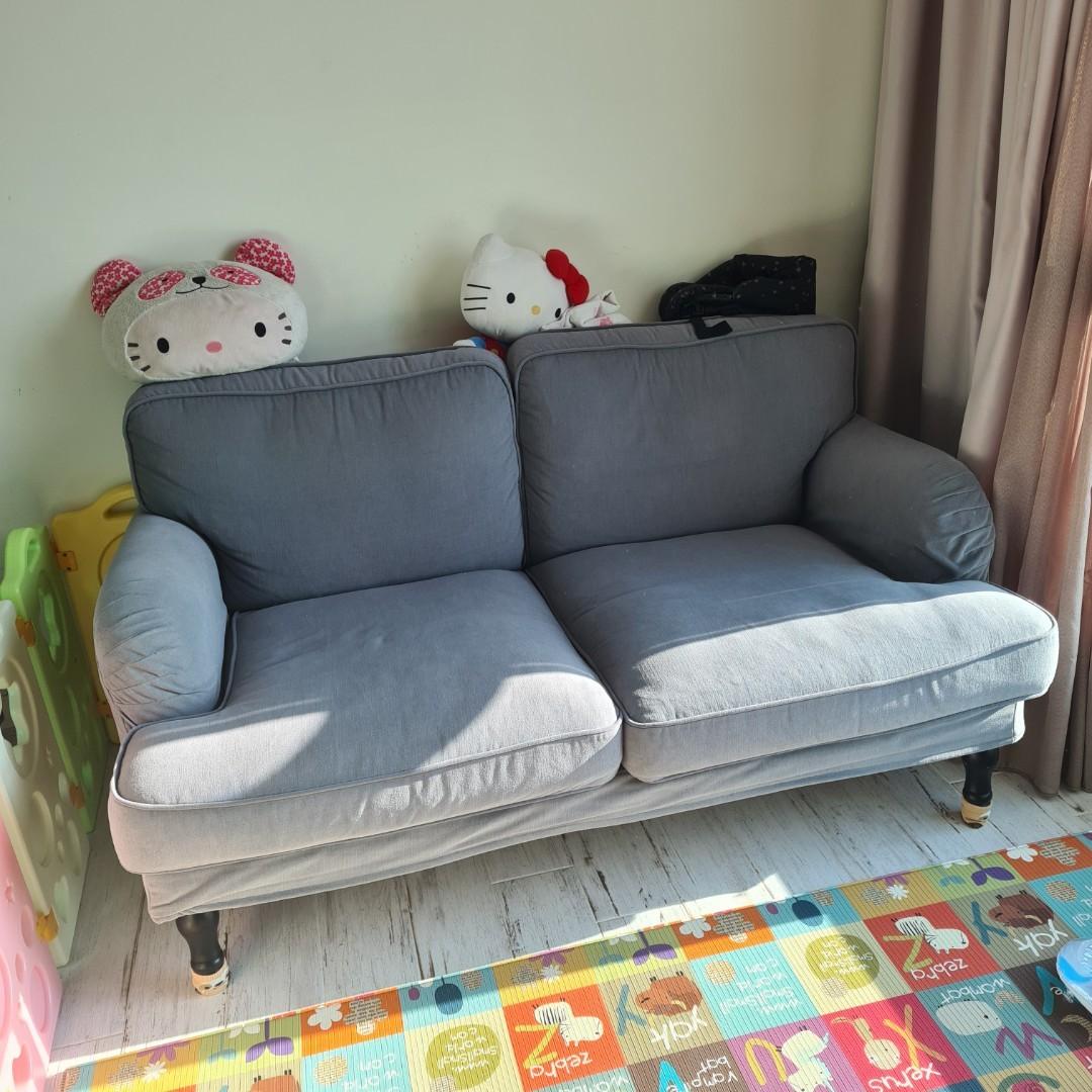 Stocksund Ikea Grey Sofa 3 Seater, Furniture & Home Living, Furniture, Sofas on Carousell