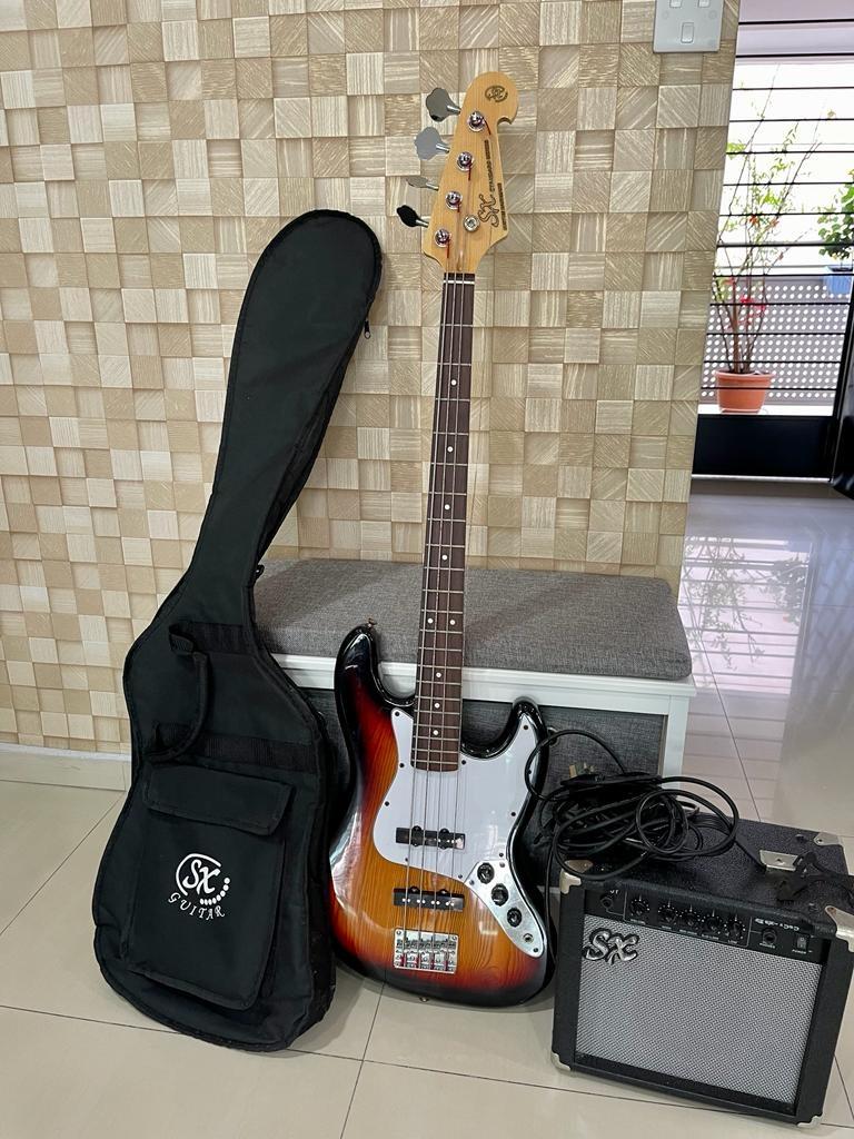 SX Vintage Style Bass Guitar - 3 Tone Sunburst, Hobbies & Toys, Music ...