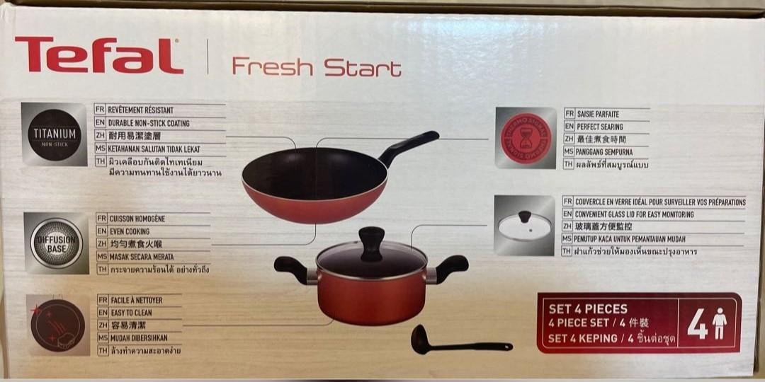 Tefal fresh start 4 piece set wok pan and ladle only, TV & Home Appliances, Kitchen Appliances ...