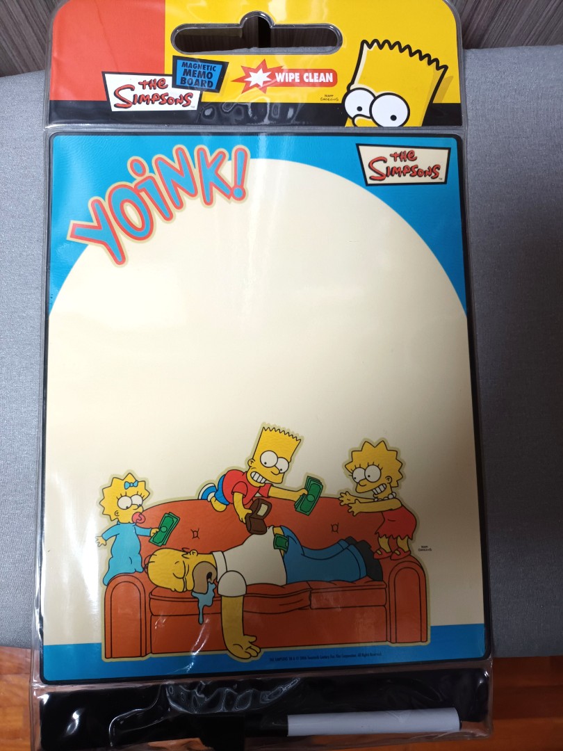THE SIMPSONS Magnetic Memo Board, Hobbies & Toys, Stationery & Craft ...