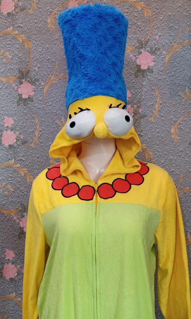 The Simpsons "Marge Simpsons Overall Onesie Sleepwear Costume", Women's ...