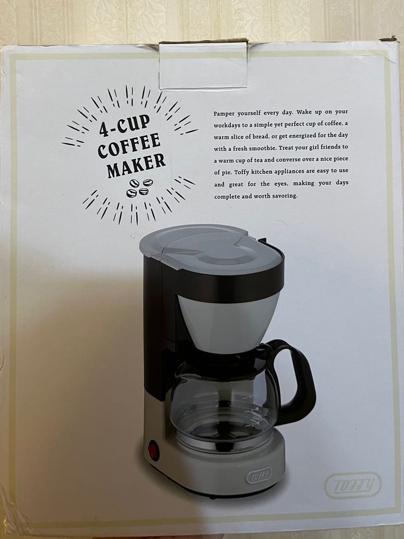Toffy 4-cup coffee maker, 家庭電器, 廚房電器, 咖啡機及咖啡壺 - Carousell