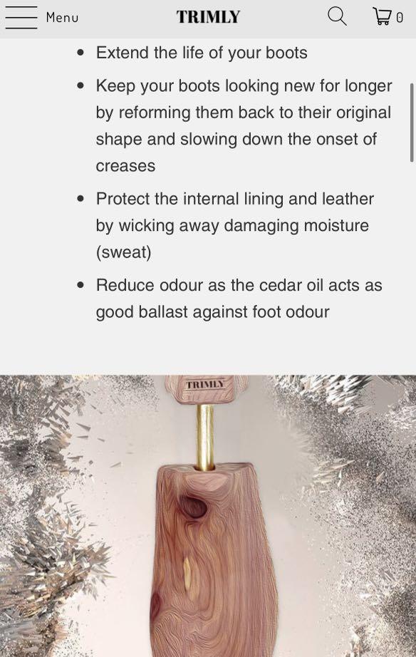 Trimly Premium Boot Shoe Trees, Women's Fashion, Footwear, Shoe inserts ...