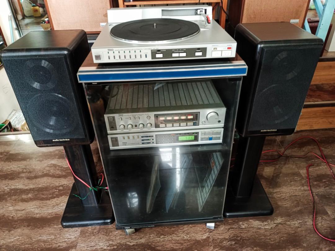 Trio set up amplifier with audio Technica speakers, Audio, Soundbars ...
