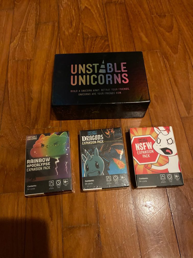 Unstable Unicorns + Expansion packs, Hobbies & Toys, Toys & Games on ...