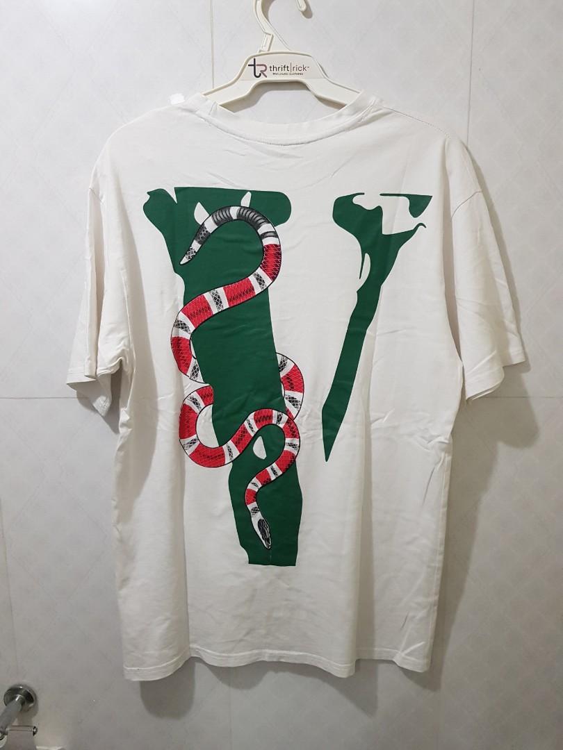 VLONE|FRIENDS- | LOGO with GUCCI RED SNAKES DESIGN PRINTED WHITE T ...