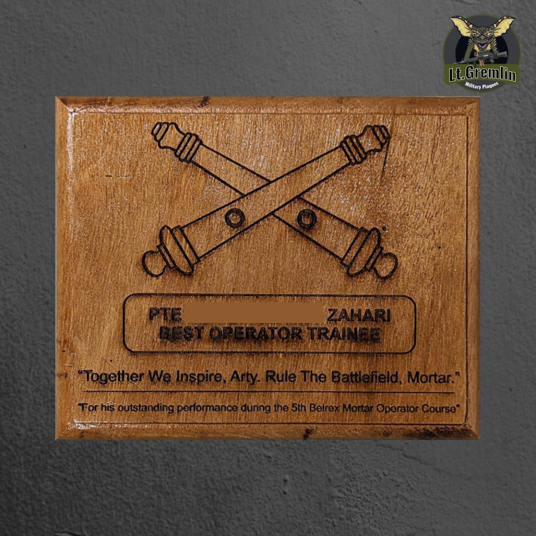 Wood Engraved Plaque (Laser Engraved) - Army Navy Airforce SCDF Police ...
