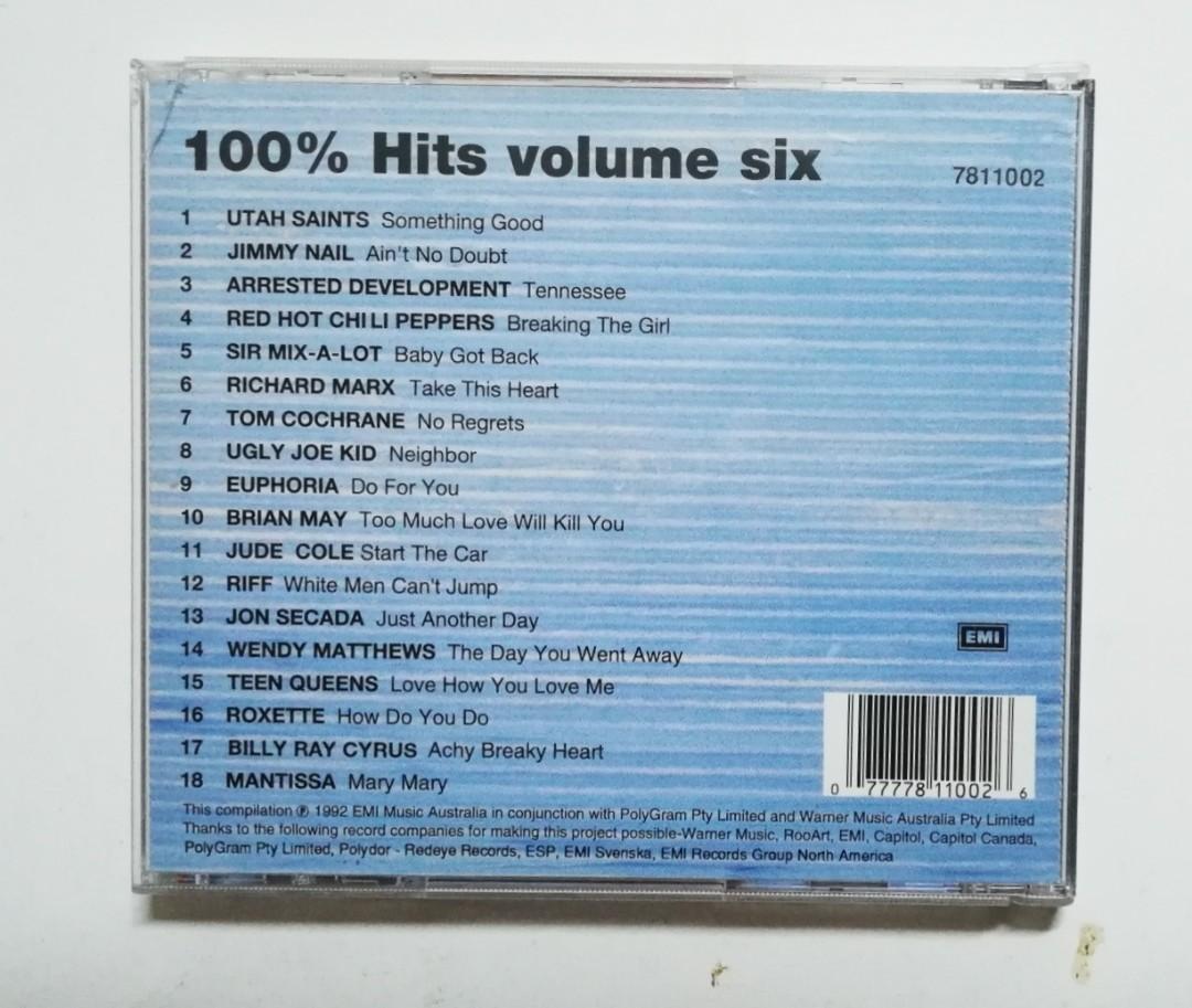 100% Hit Volume 6 EMI CD Roxette Utah Saints Jimmy NailBrian May Ugly Kid Joe RHCP (115m ...