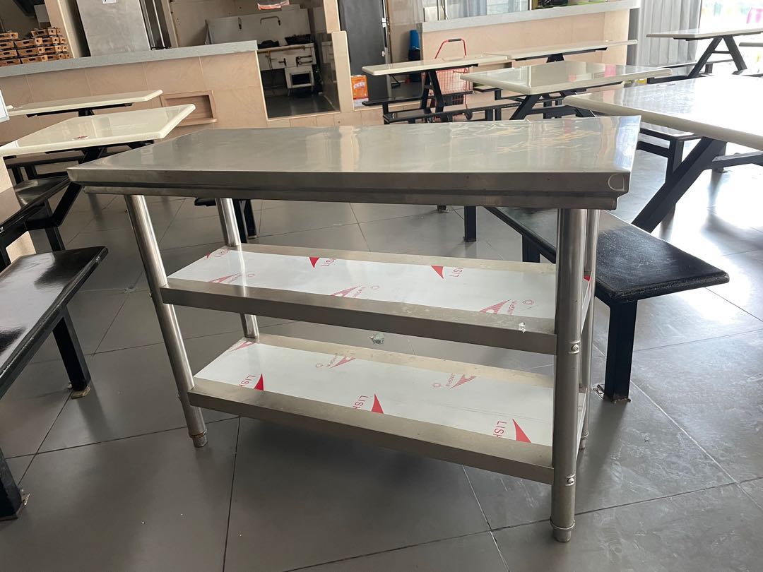 3 tier Stainless steel table, Furniture & Home Living, Furniture, Other ...