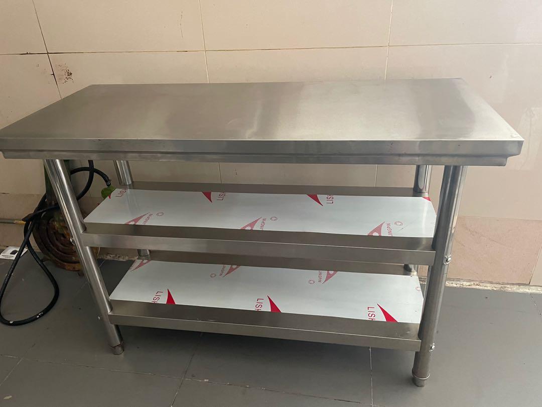3 tier Stainless steel table, Furniture & Home Living, Furniture, Other ...