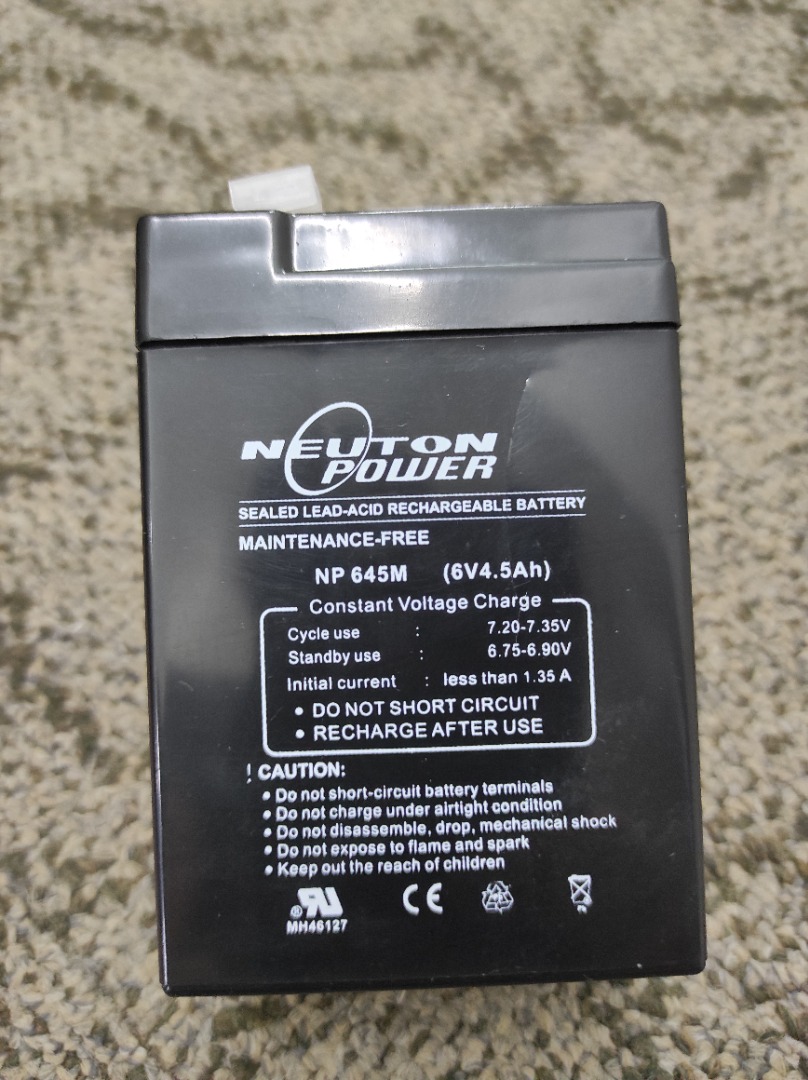 Rechargeable Sealed Lead Acid Battery Battery - 6V, Everything Else on Carousell