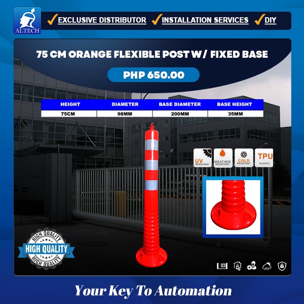 75CM ORANGE FLEXIBLE POST W/ FIXED BASED, Commercial & Industrial ...