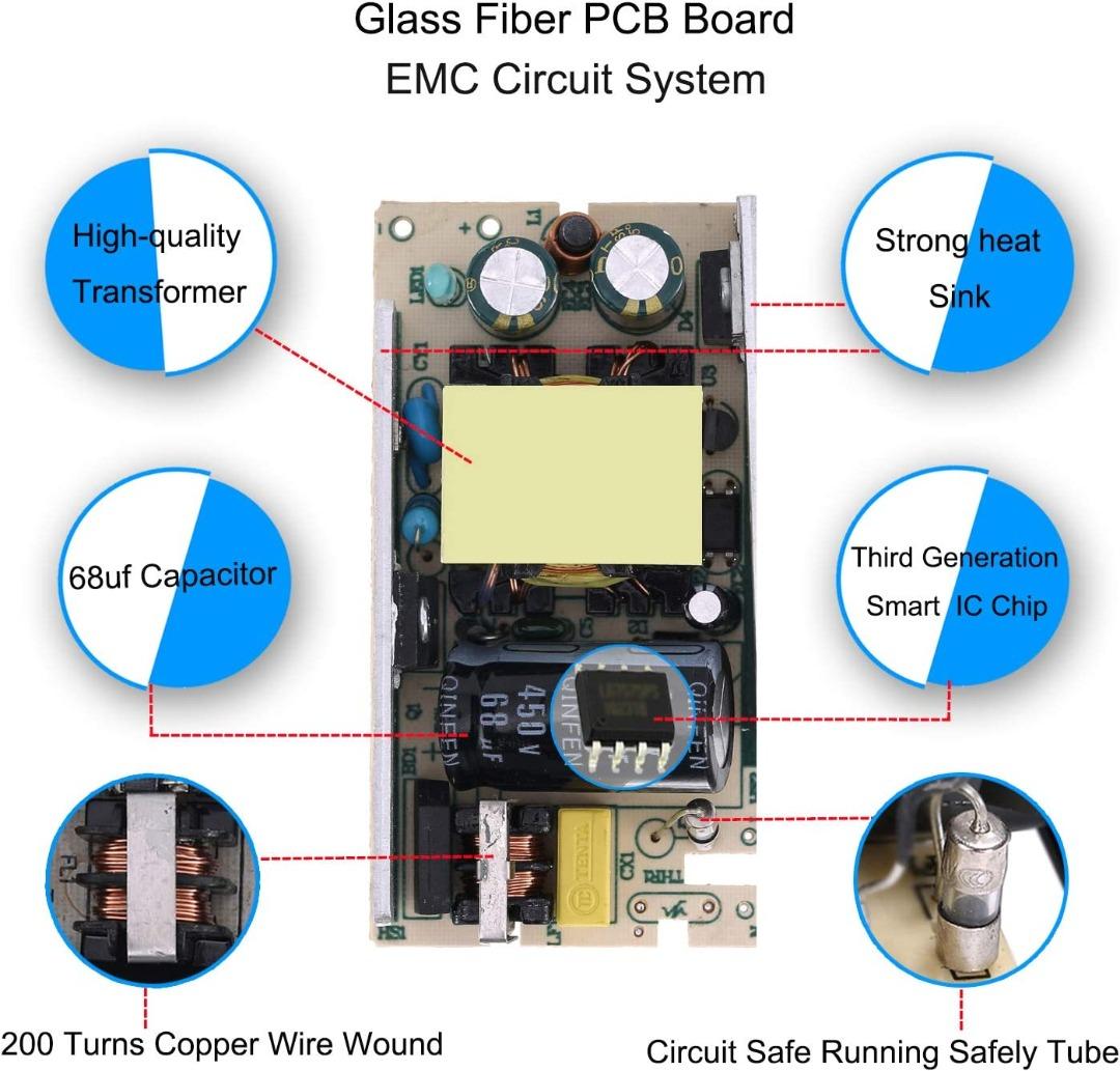 " 12V 4A Power Supply Adapter - COLM AC 100-240V 50-60HZ DC 12V 4Amps ...