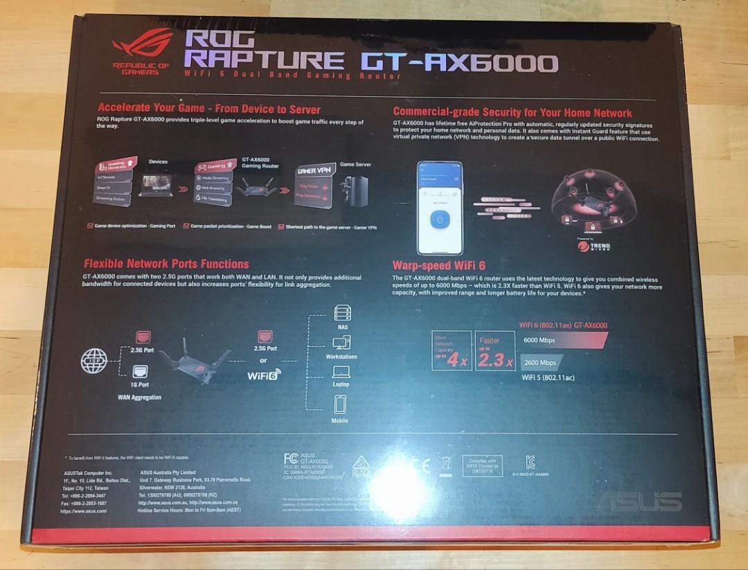 Asus ROG Rapture GT-AX6000, Computers & Tech, Parts & Accessories ...