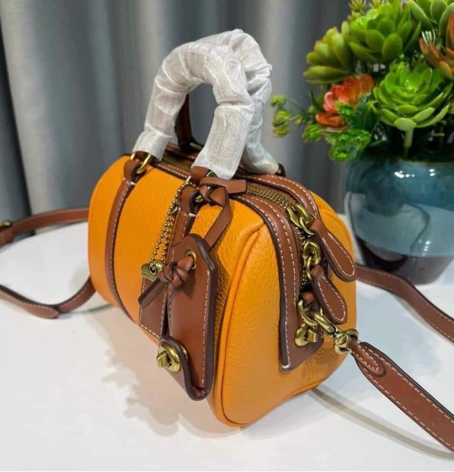 COACH Ruby Satchel 18 In Colorblock - Papaya, Women's Fashion, Bags ...