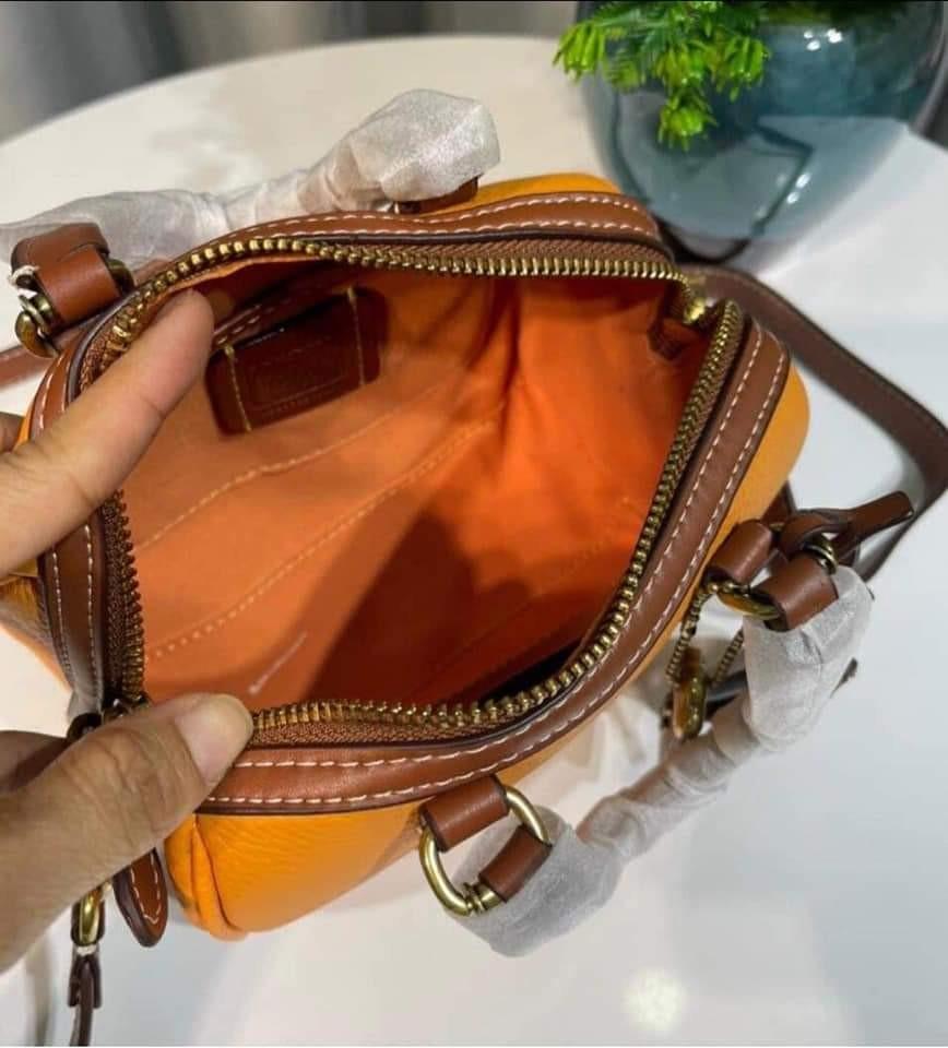 COACH Ruby Satchel 18 In Colorblock - Papaya, Women's Fashion, Bags ...