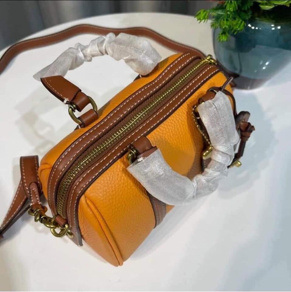 COACH Ruby Satchel 18 In Colorblock - Papaya, Women's Fashion, Bags ...