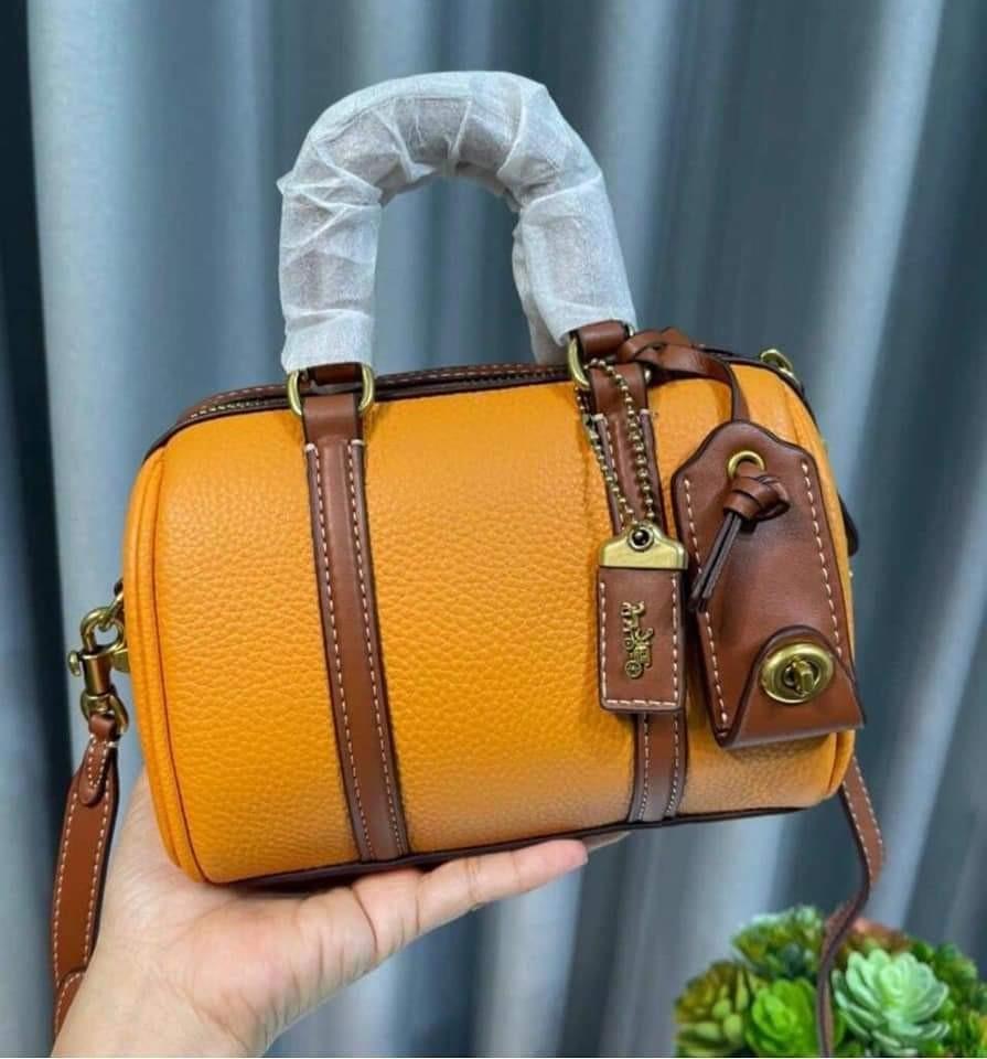 COACH Ruby Satchel 18 In Colorblock - Papaya, Women's Fashion, Bags ...