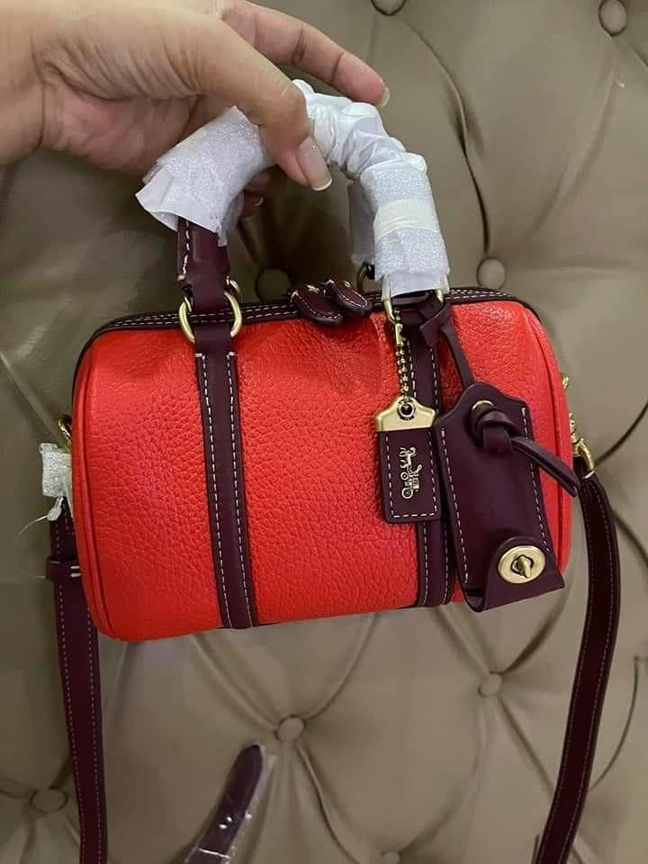 Coach Ruby Satchel 18 In Colorblock - Red Orange, Women's Fashion, Bags ...