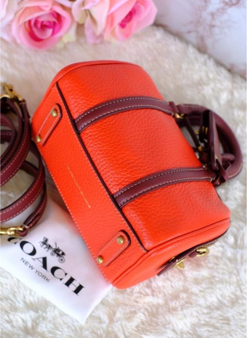 Coach Ruby Satchel 18 In Colorblock - Red Orange, Women's Fashion, Bags ...