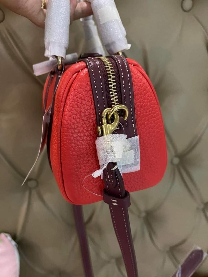 Coach Ruby Satchel 18 In Colorblock - Red Orange, Women's Fashion, Bags ...