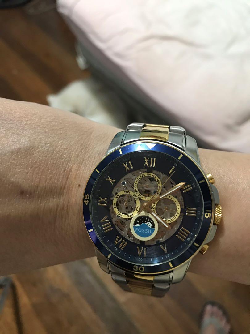 Authentic Fossil Automatic Chronograph Mens Watch Two Tone, Men's ...