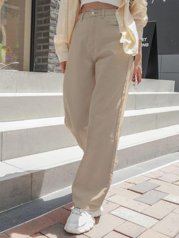 Beige Pants, Women's Fashion, Bottoms, Other Bottoms on Carousell