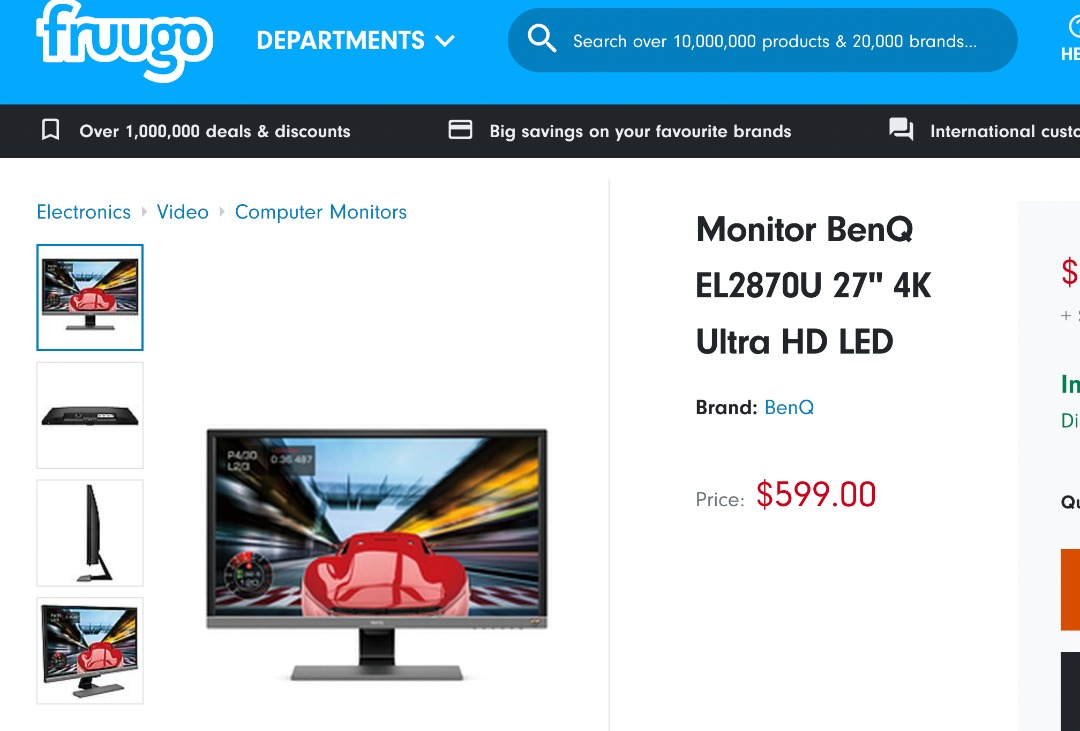 BenQ EL2870U 4K UHD monitor 28 inch, Computers & Tech, Parts ...