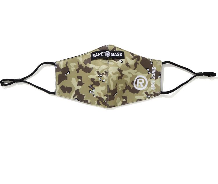 (BP03) A Bathing Ape Face Mask Desert Camo, Health & Nutrition, Face ...