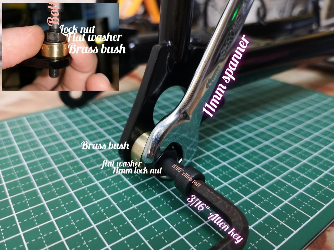 Brompton rear triangle spindle hinge removal tools, Sports Equipment ...