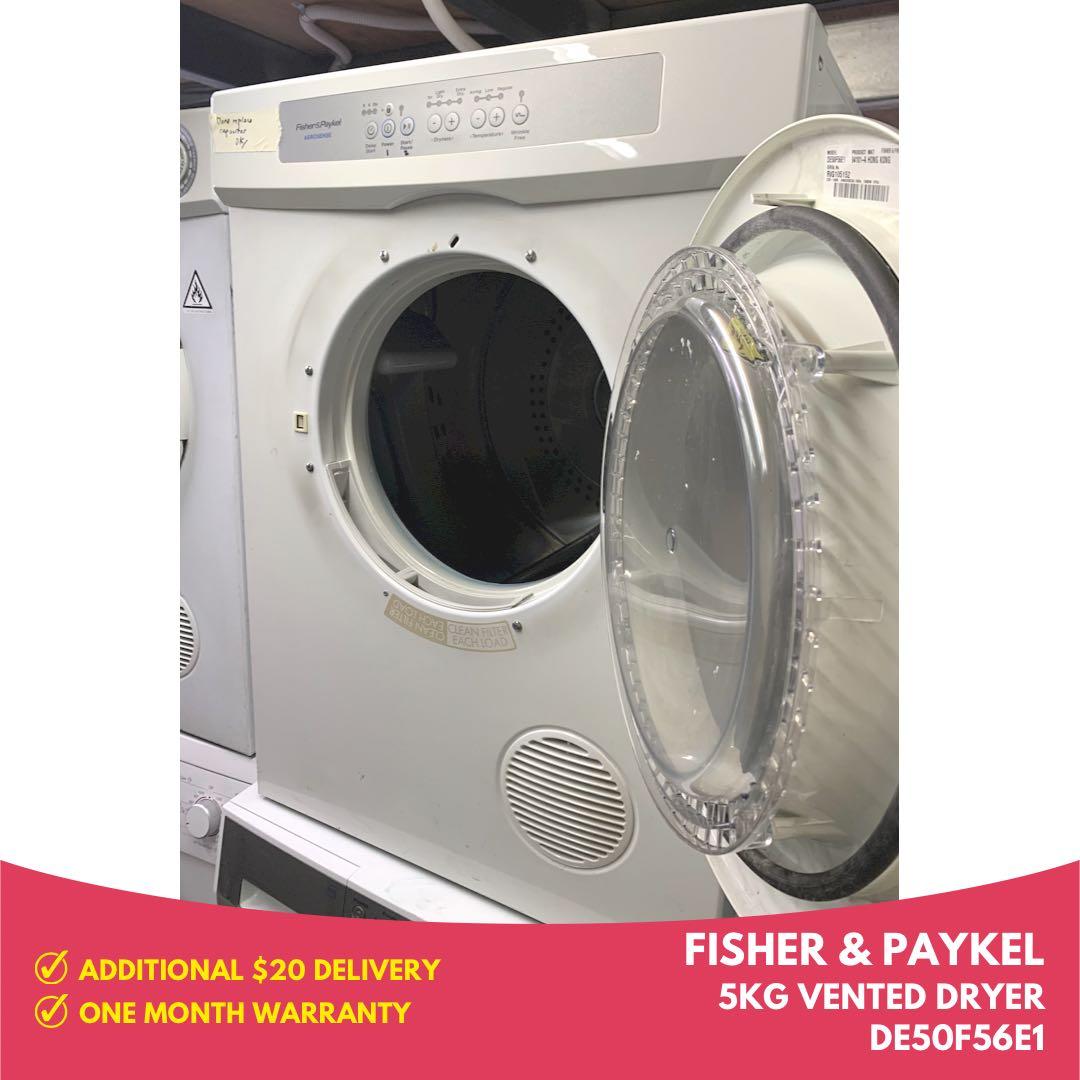 BUY NOW! Fisher & Paykel 5kg Vented Dryer_DE50F56E1, TV & Home Appliances, Washing Machines and ...