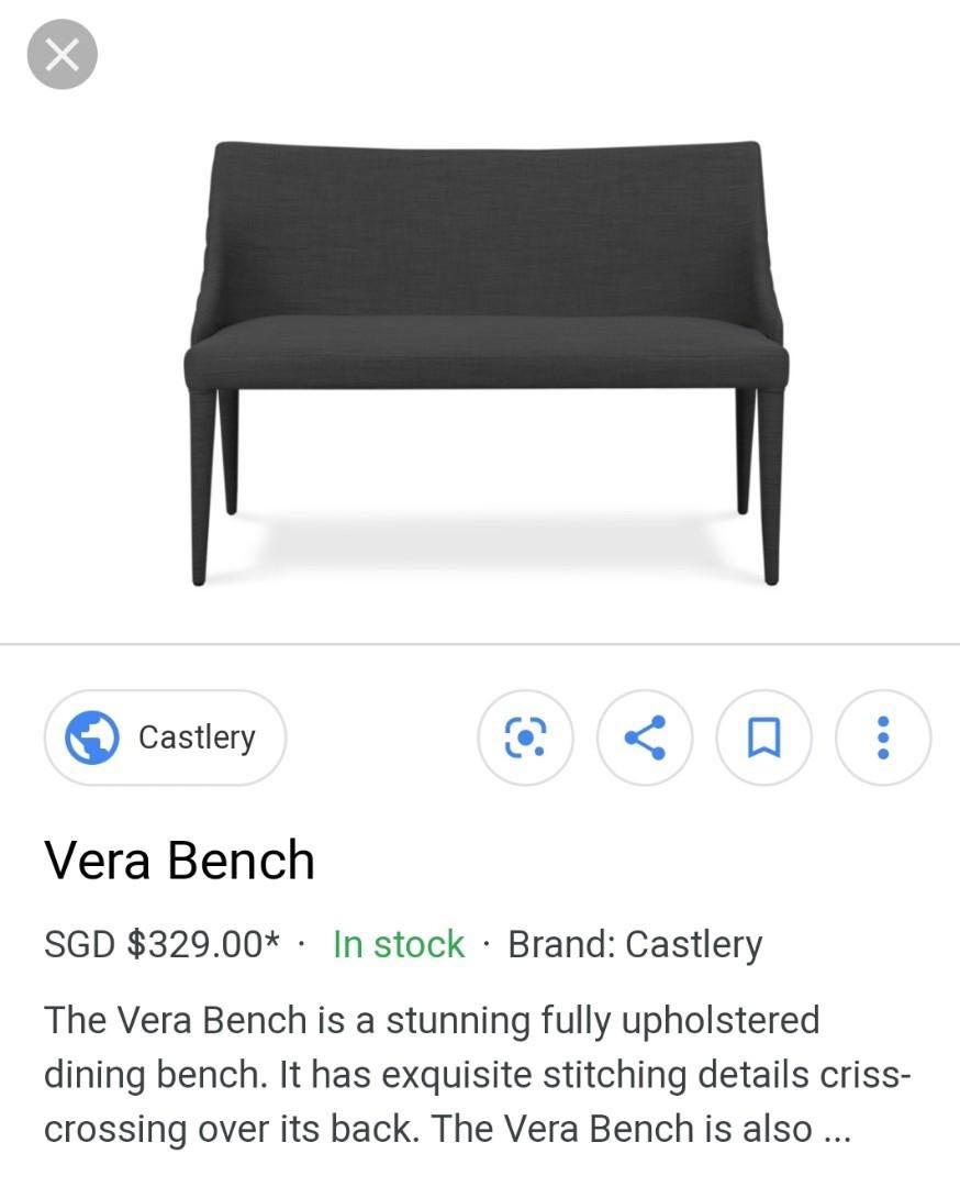 Castlery Dining Vera Bench, Furniture & Home Living, Furniture, Sofas ...