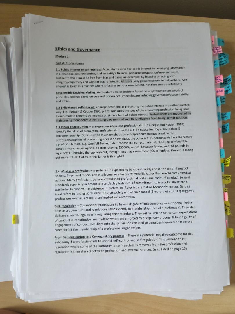 CPA Australia Ethics and Governance Softcopy Notes, Hobbies & Toys ...