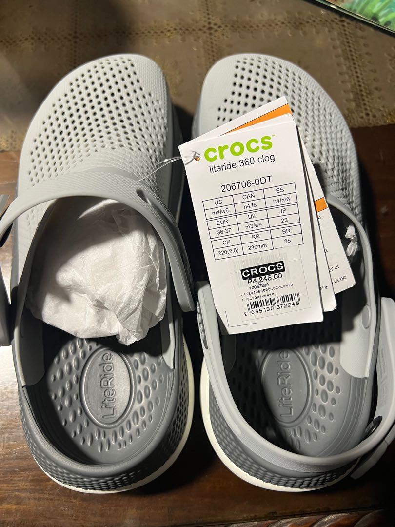 Crocs Lite Ride Gray, Women's Fashion, Footwear, Slippers and slides on ...