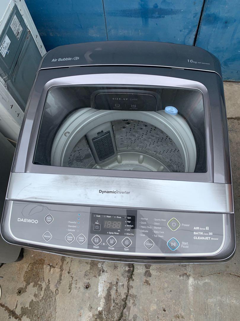 daewoo inverter 16kg washing machine, TV & Home Appliances, Washing ...