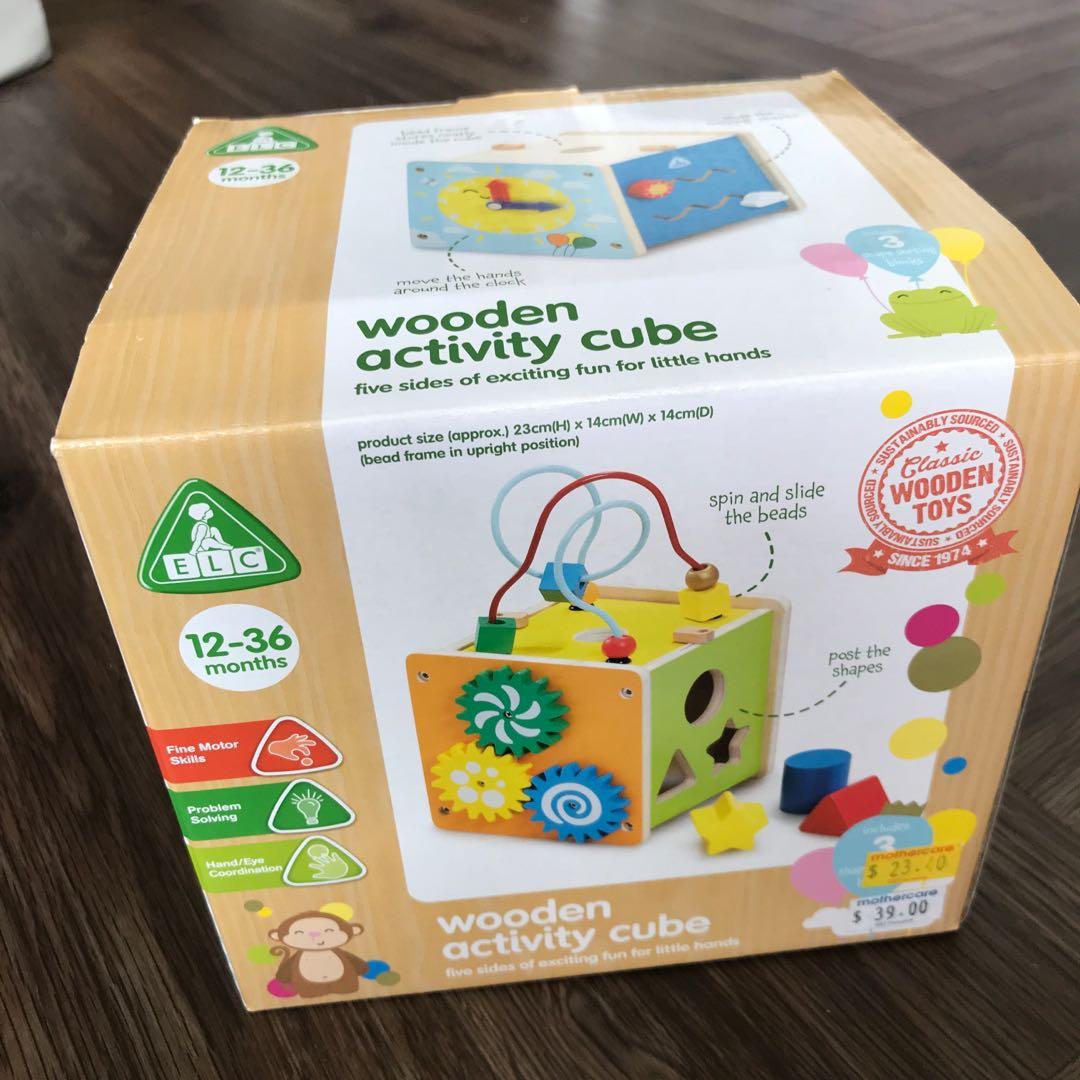 ELC Wooden Activity Cube 12-36M, Babies & Kids, Infant Playtime on ...